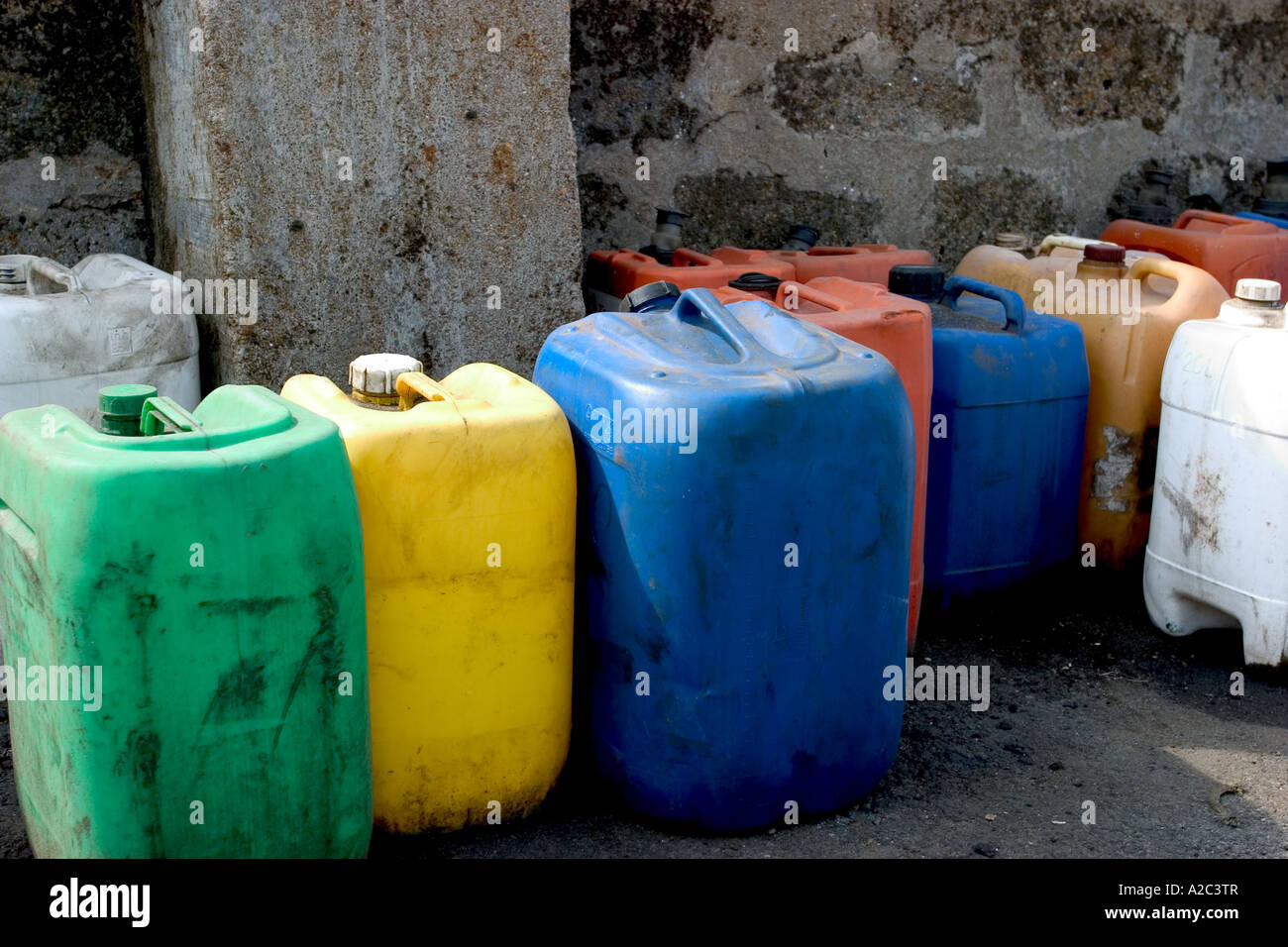 Oil Containers in the backyard of factory Stock Photo - Alamy