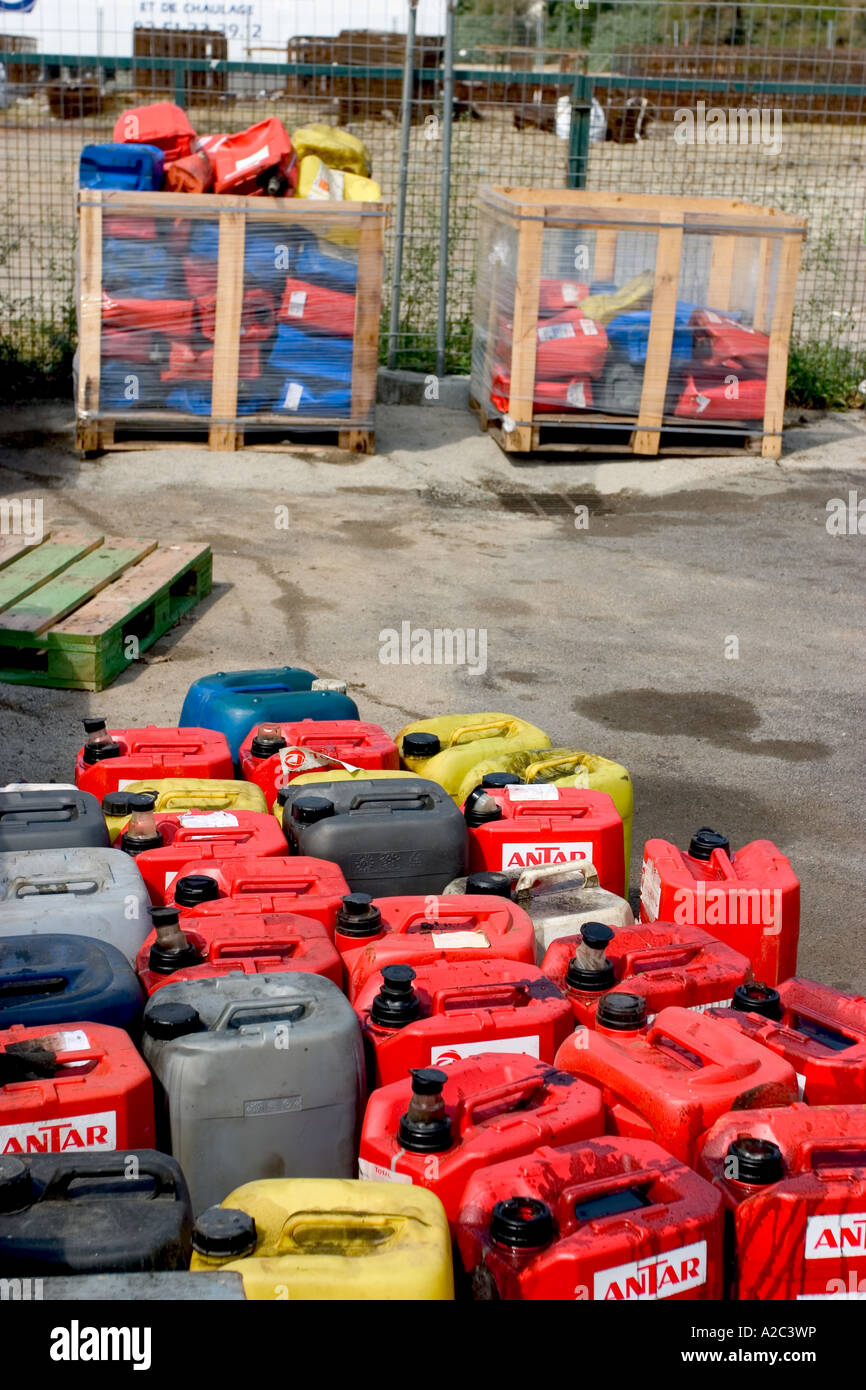 Oil Containers in the backyard of factory Stock Photo - Alamy