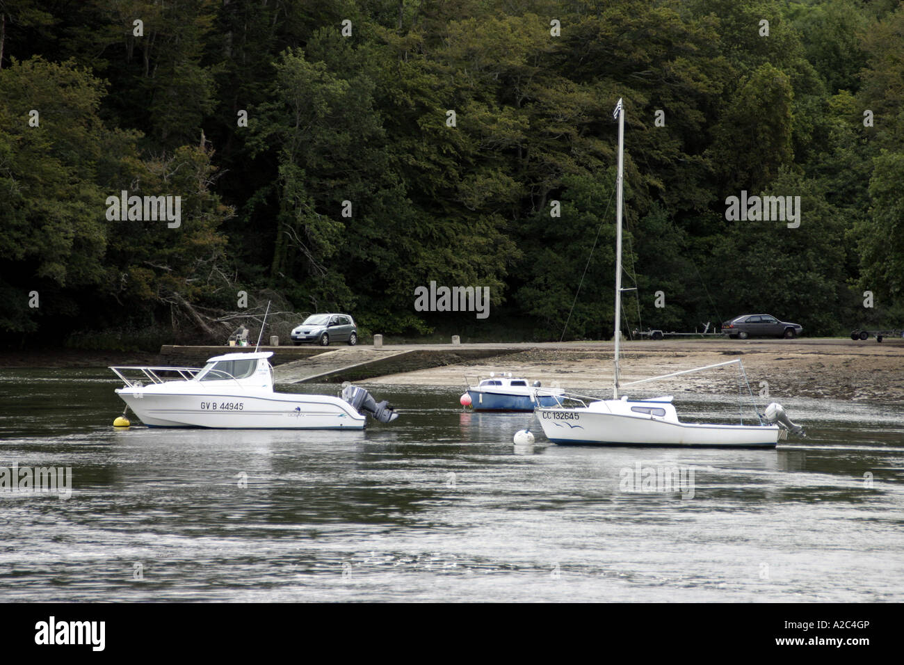 Boats on River Odet Brittany France Stock Photo - Alamy