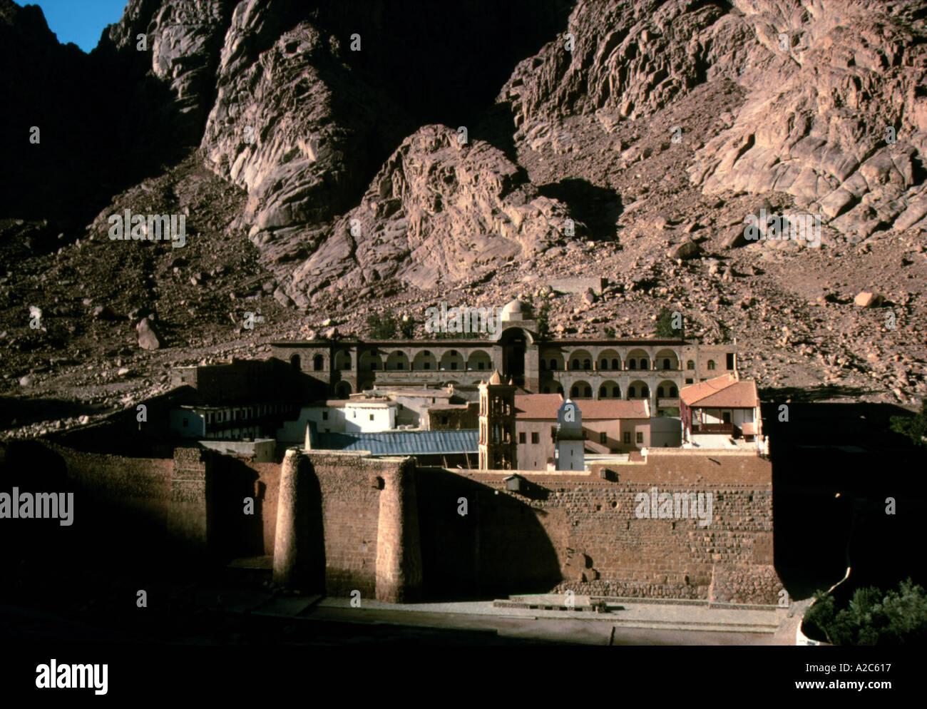 Dawn over St Catherine Monastery, Eastern Orthodox monastery in the ...