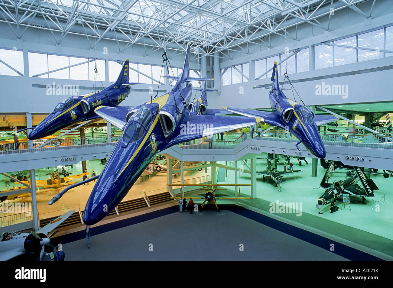 Blue Angels planes on display at the National Museum of Naval Aviation ...