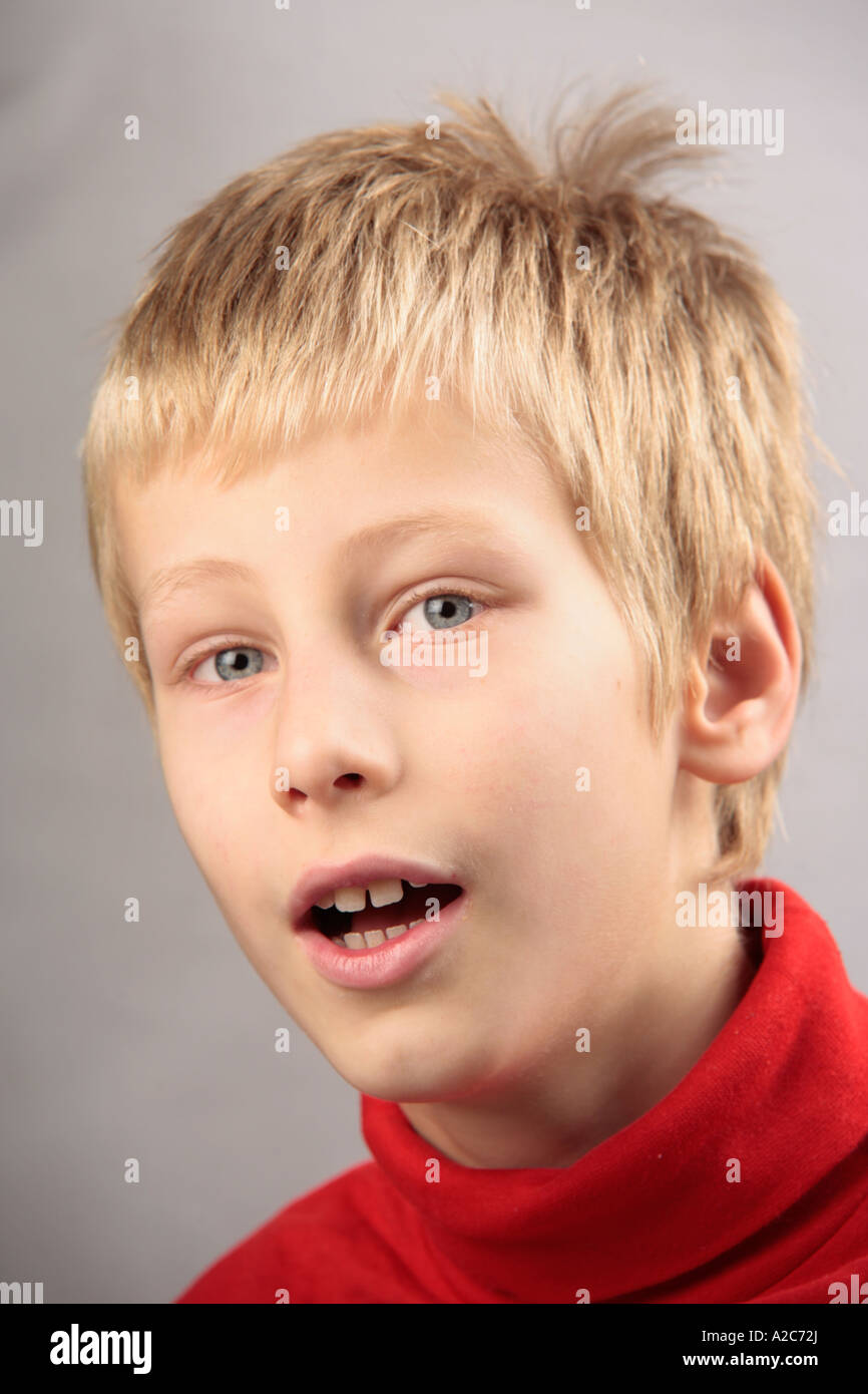 portrait of a young fair boy Stock Photo - Alamy