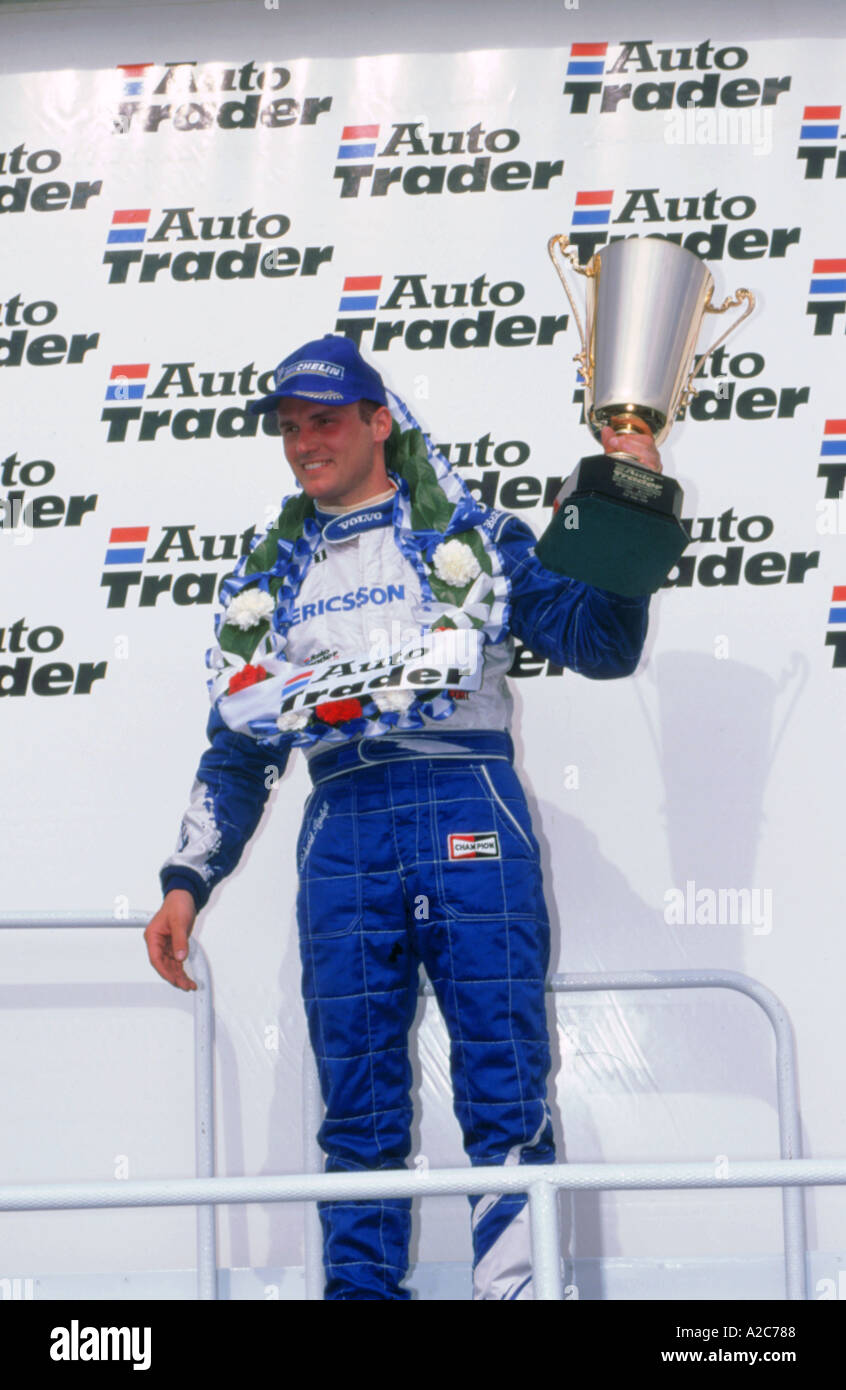 Rickard Rydell celebrates victory British touring cars Thruxton Stock ...