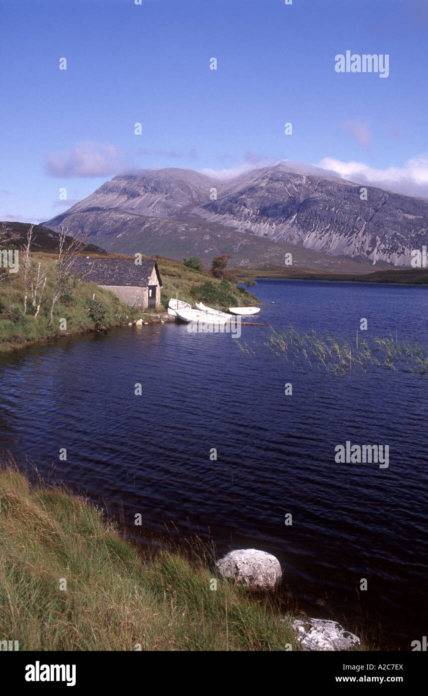 Mountains of Foinavon and Arkle from Loch Stack Stock Photo - Alamy