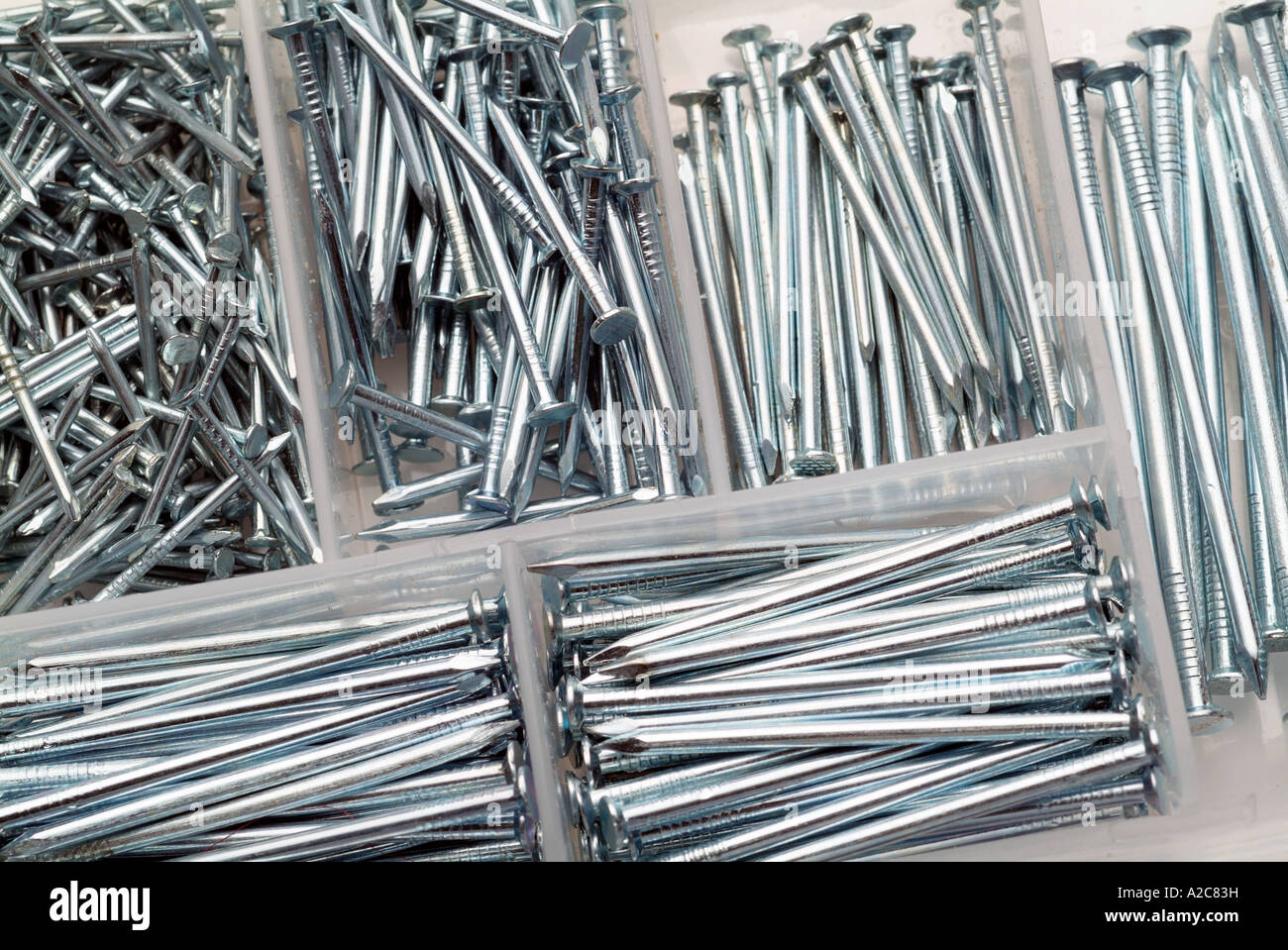 Nail box container plastic various size assortment zinc galvanised ...