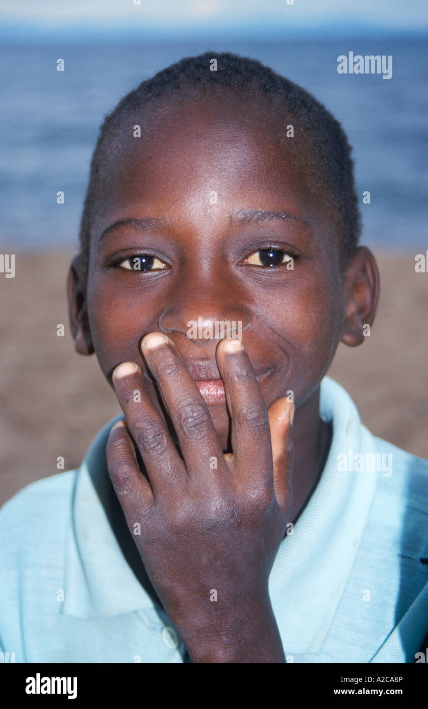 portrait of an amused young African boy in Malawi Stock Photo - Alamy