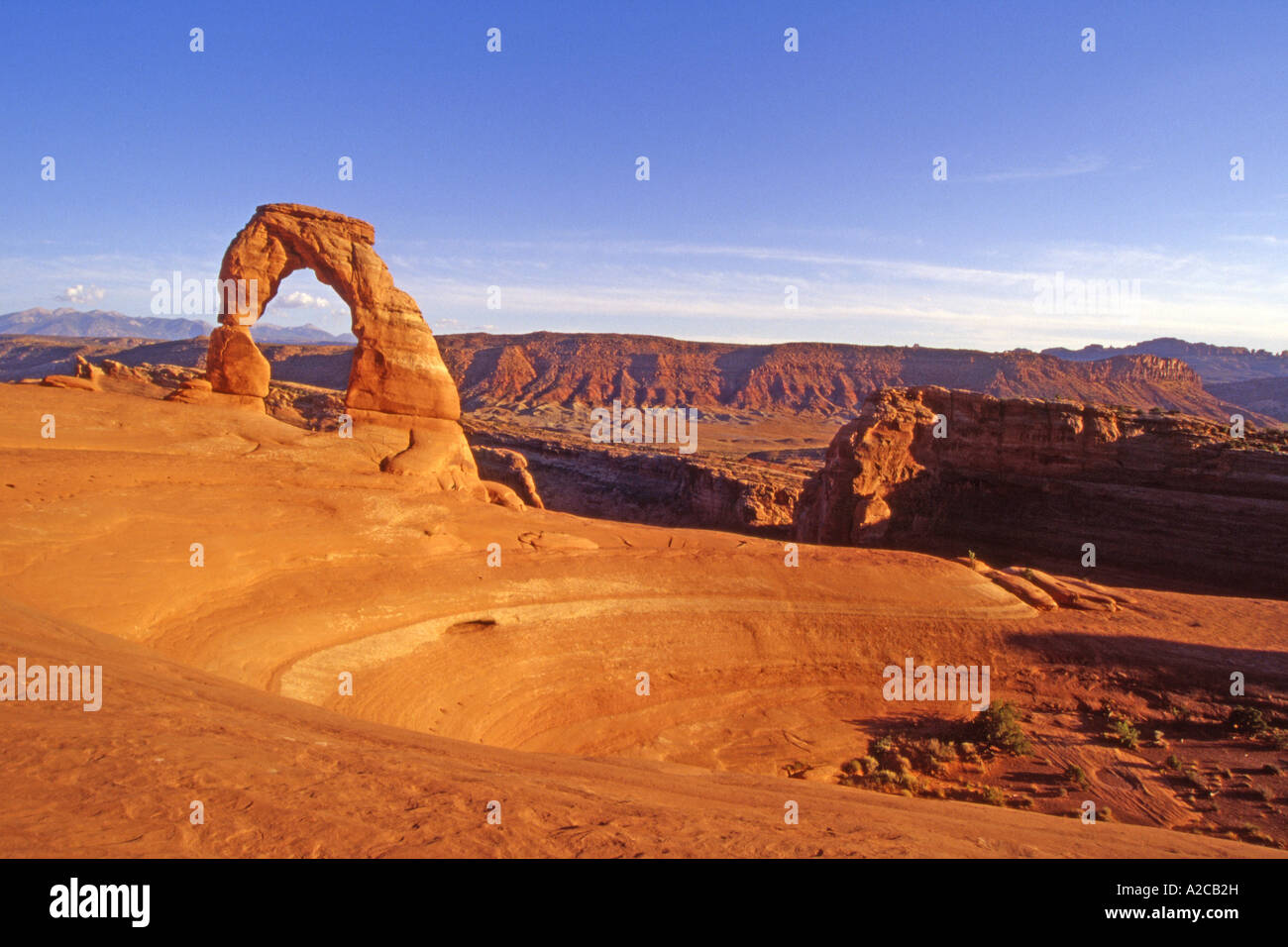 Delicate Arch, a lone standing arch which has become a symbol of Utah ...