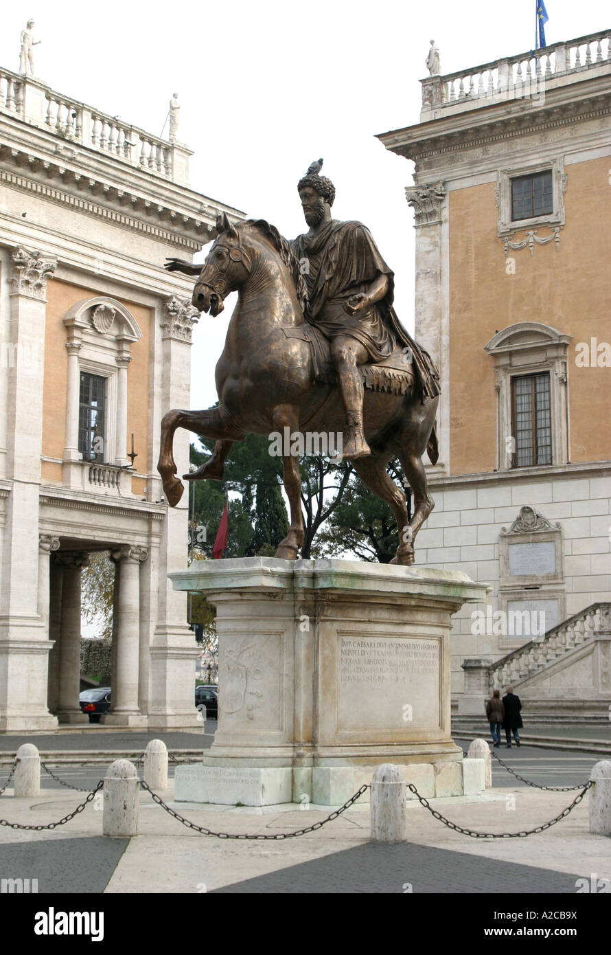 Bronze Replica of a statue of Marcus Aurelius. in Capitoline Square ...