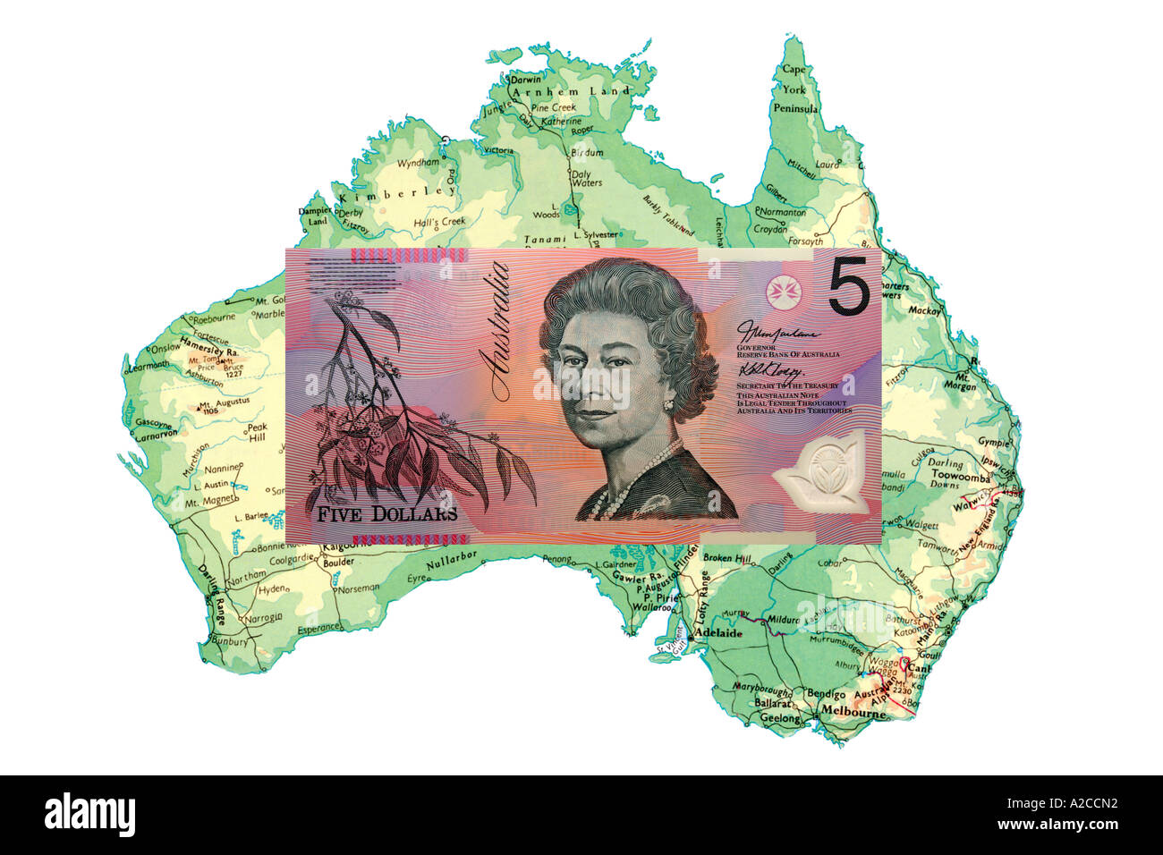 Australian 5 dollar note Cut Out Stock Images & Pictures - Alamy