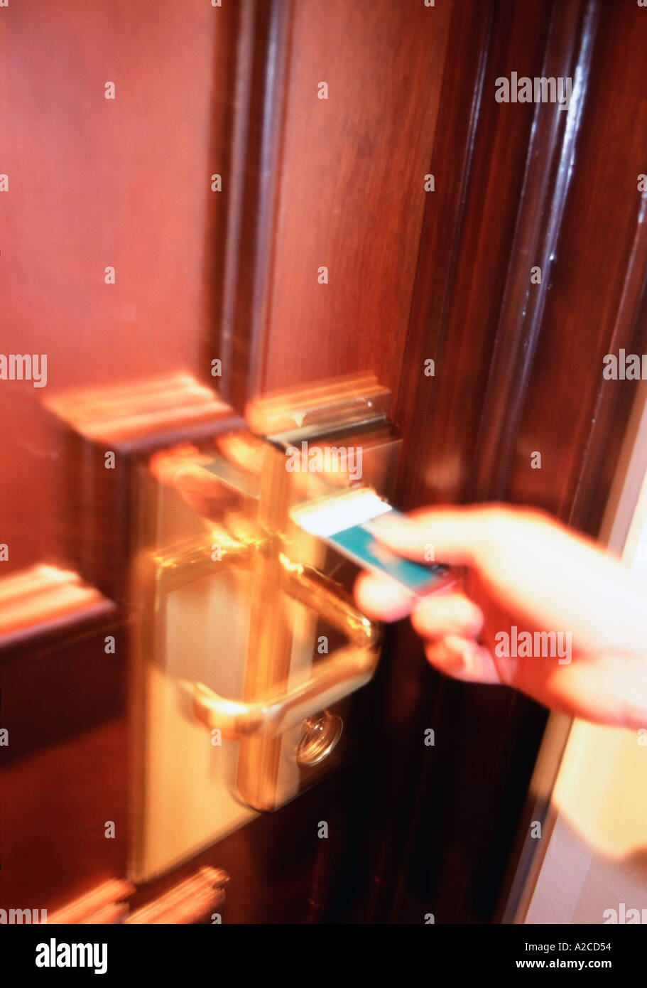 Hotel Guest entering Room Stock Photo - Alamy