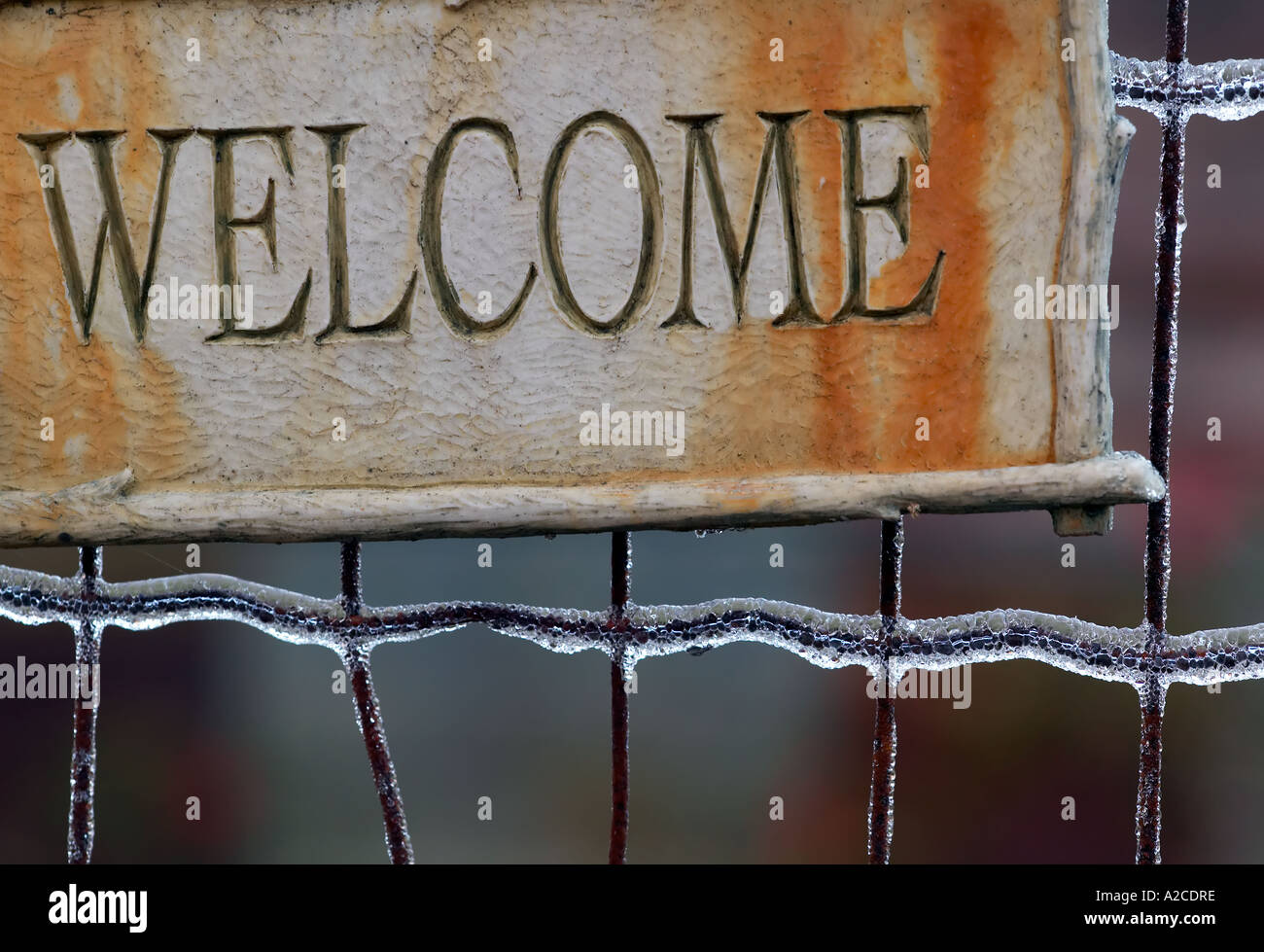 Icy Welcome Sing Stock Photo - Alamy