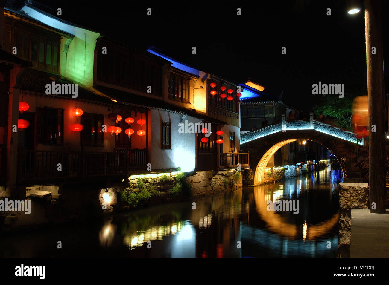 Canal at night, Suzhou China Stock Photo - Alamy