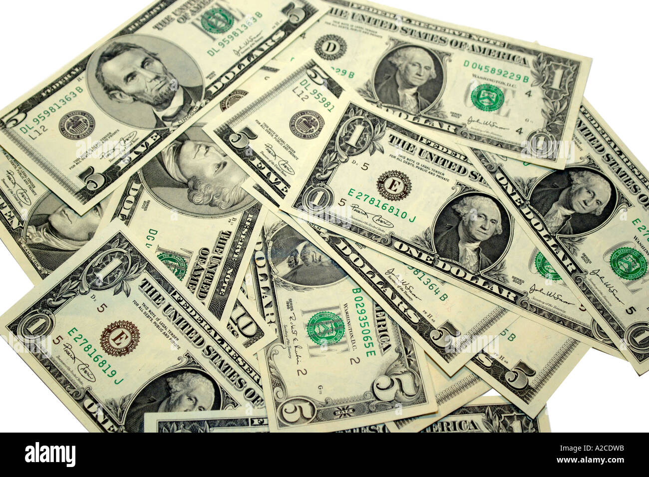 A selection of American One Dollar bills Stock Photo - Alamy