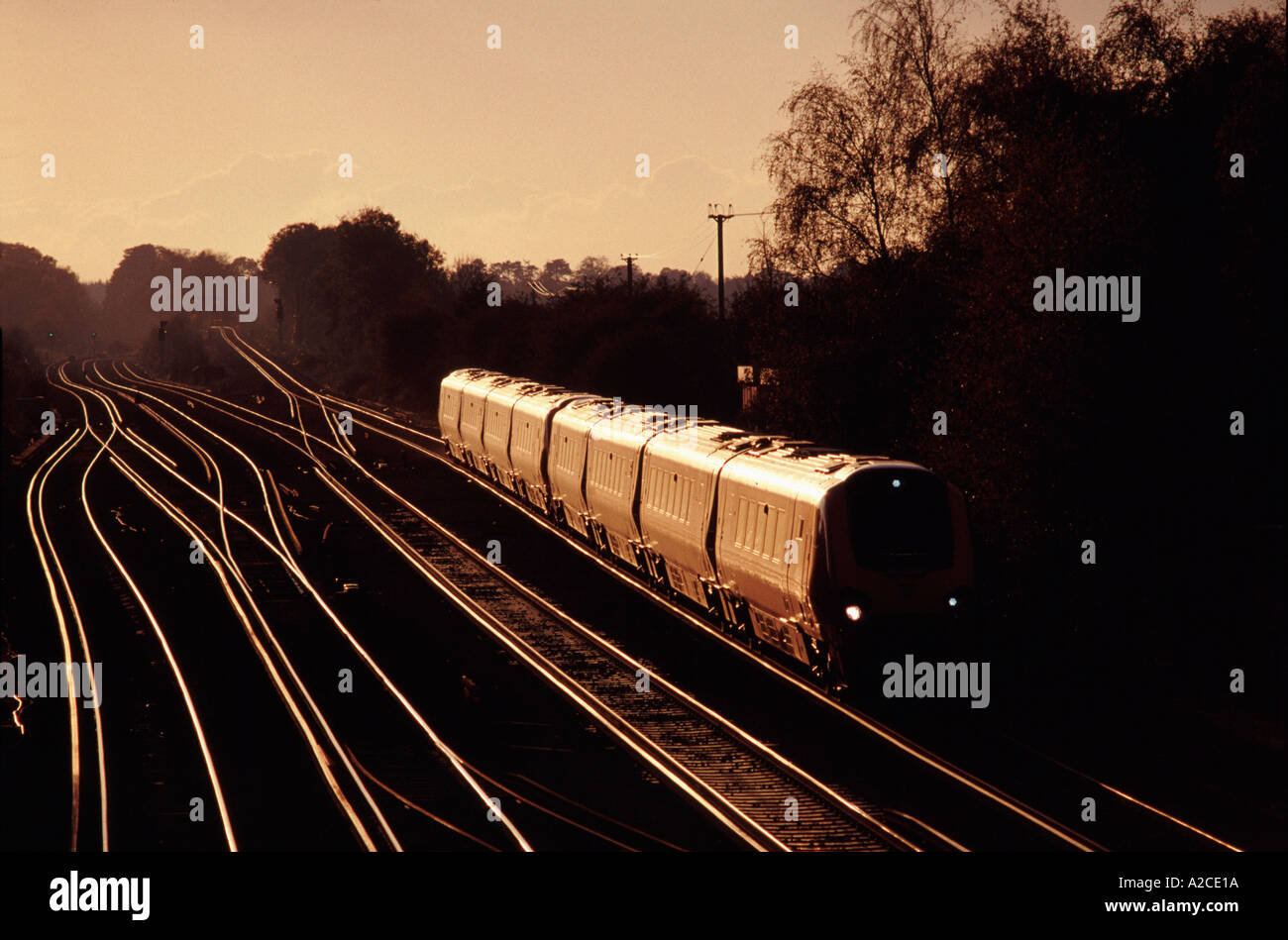 A pair of Class 220 Voyager diesel multiple units numbers 220025 and ...