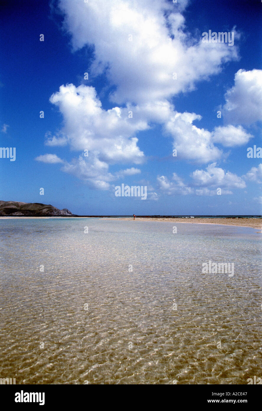 Kretan elafonisos beach vertical Creta Greece Stock Photo - Alamy