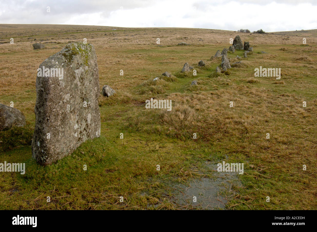 Stone Rows off the B3357 at Merrivale, Tavistock, on the Dartmoor ...