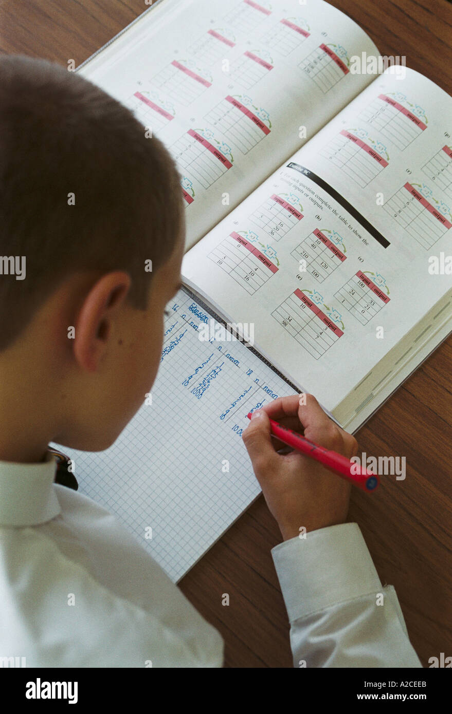 BOY AT SOLIHULL TUDOR GRANGE SCHOOL DOING MATHS LESSON EDUCATION ...