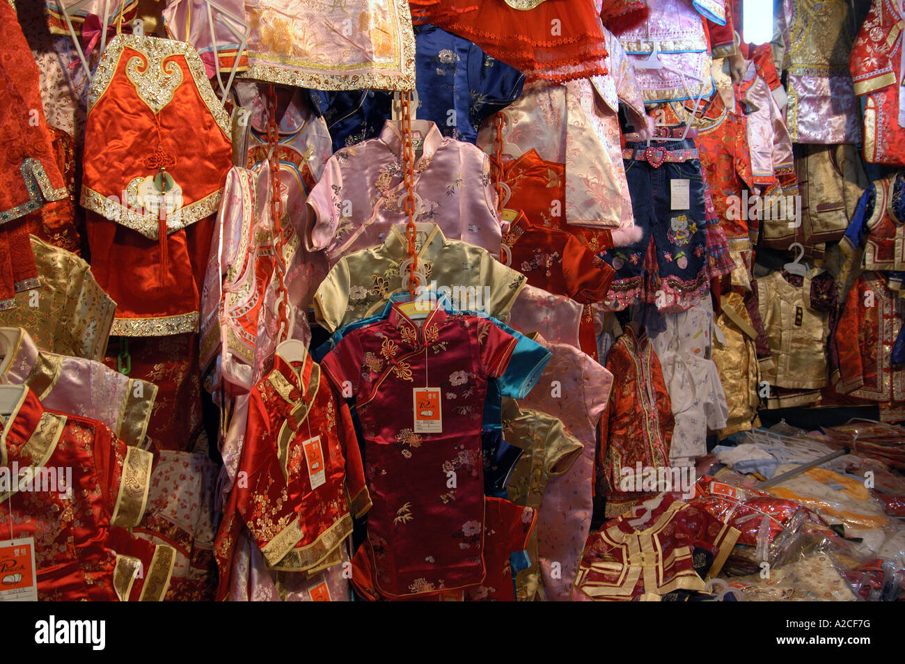 Clothes at Temple Street Night Market, Kowloon Hong Kong Stock Photo ...