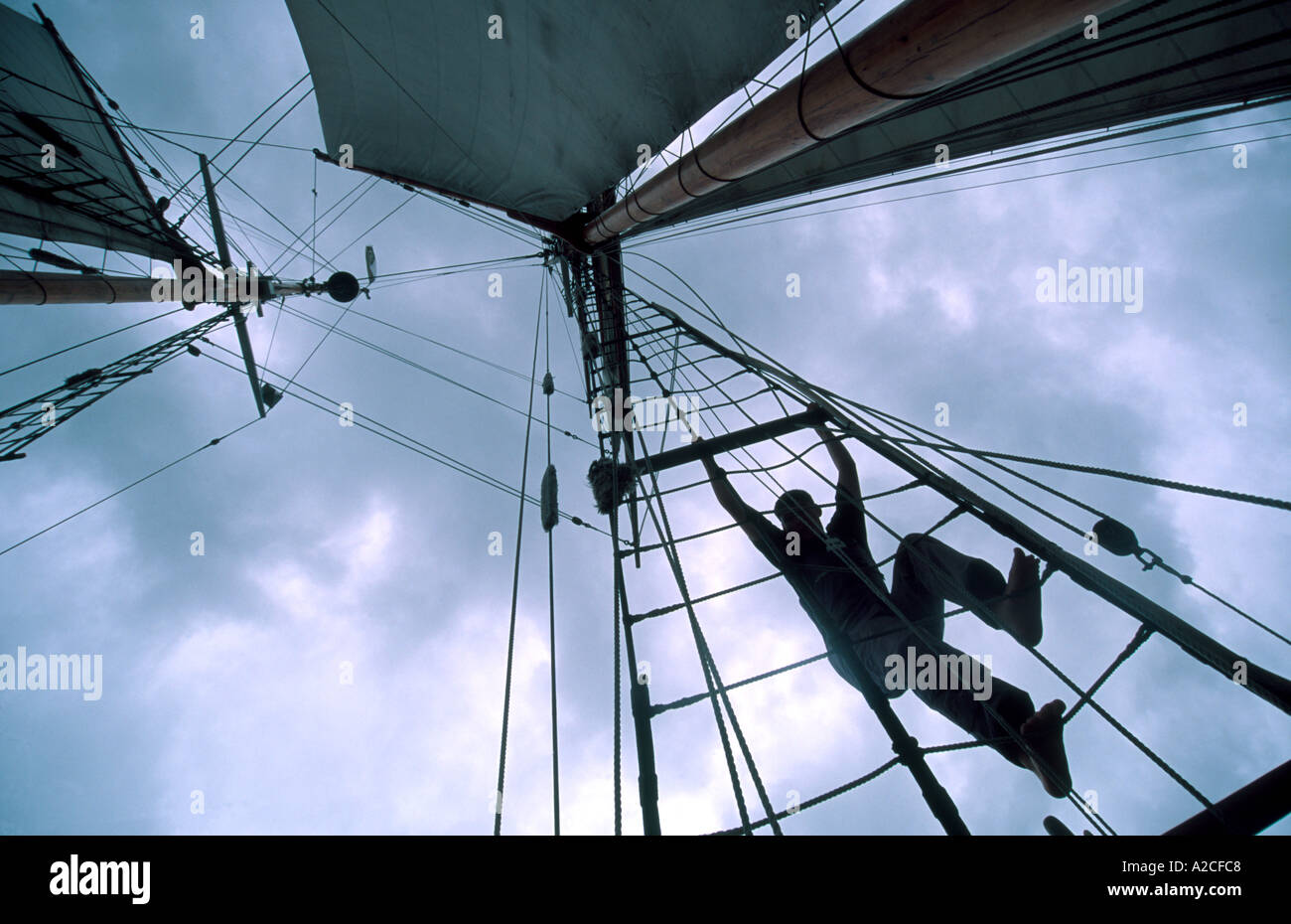 Tall ship sailing Stock Photo - Alamy