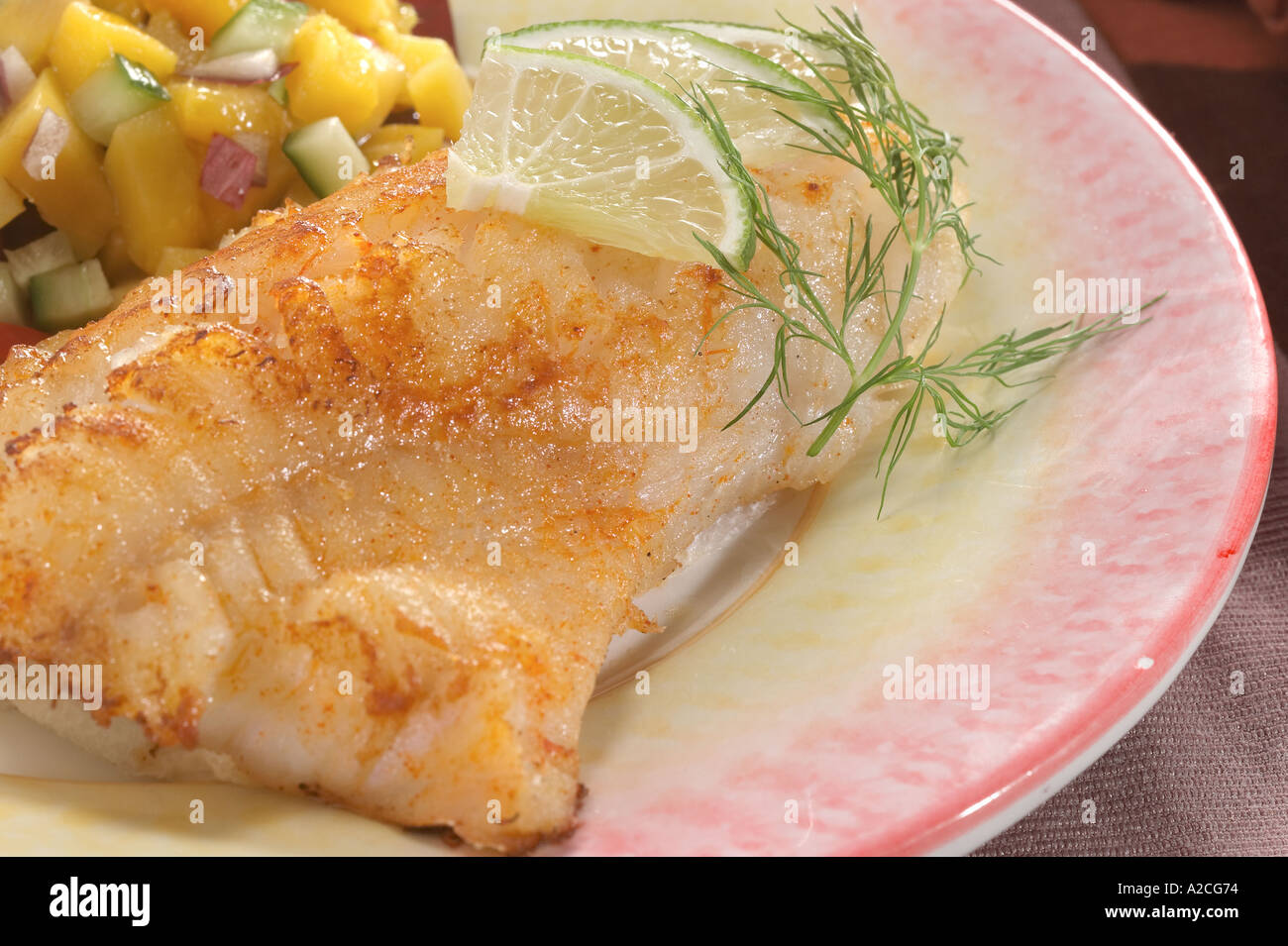 Plate Of Haddock Fish Stock Photo - Alamy