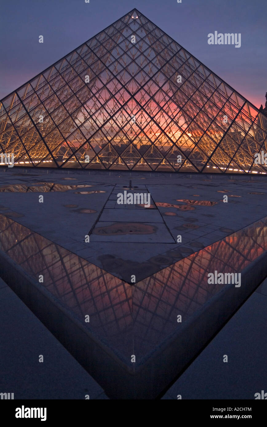 glass pyramid in the courtyard of the louvre paris france Stock Photo ...