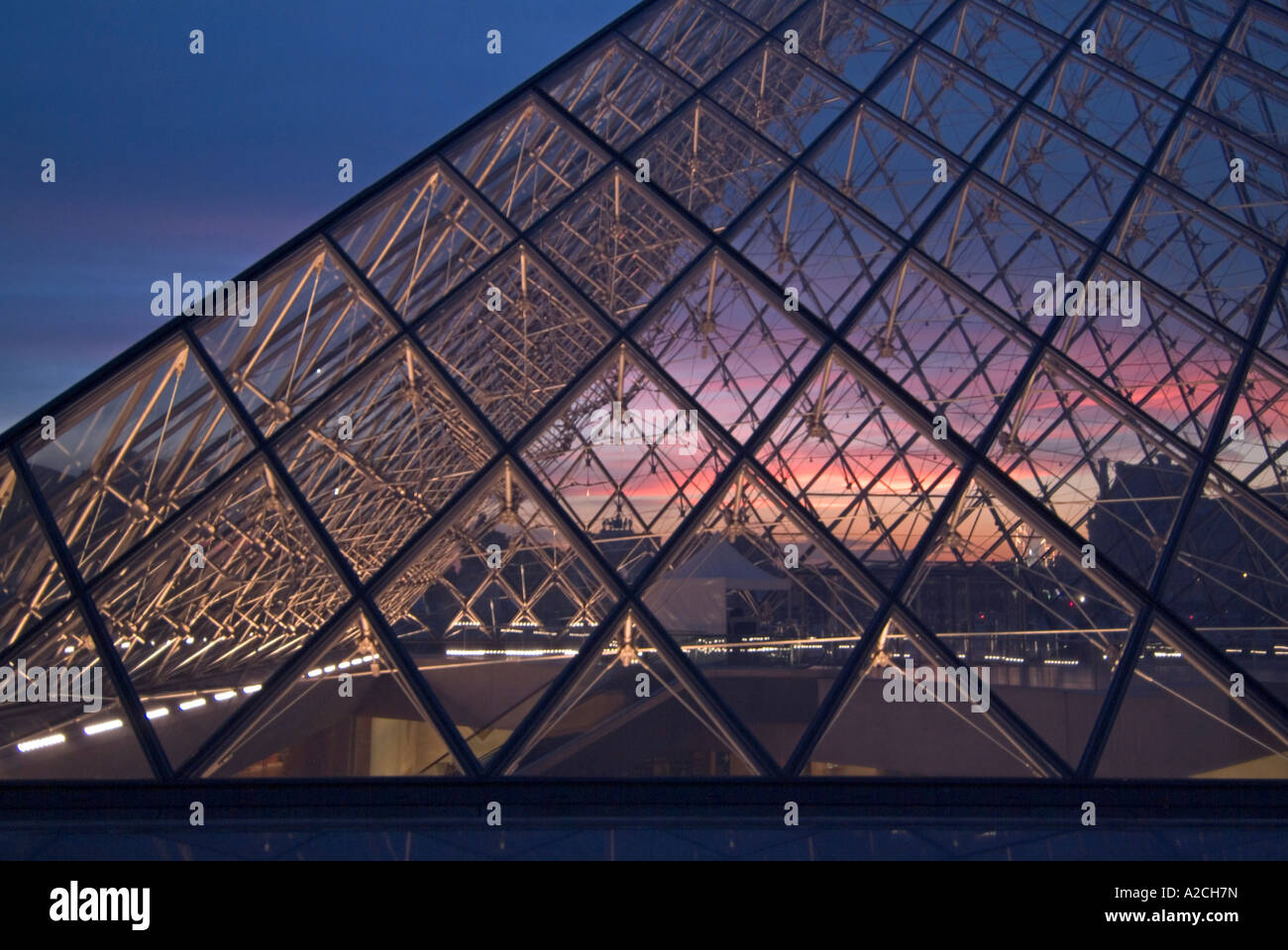 glass pyramid in the courtyard of the louvre paris france Stock Photo ...