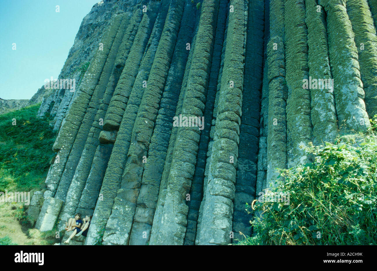basalt columns at Giants Causeway in County Antrim in Northern Ireland ...