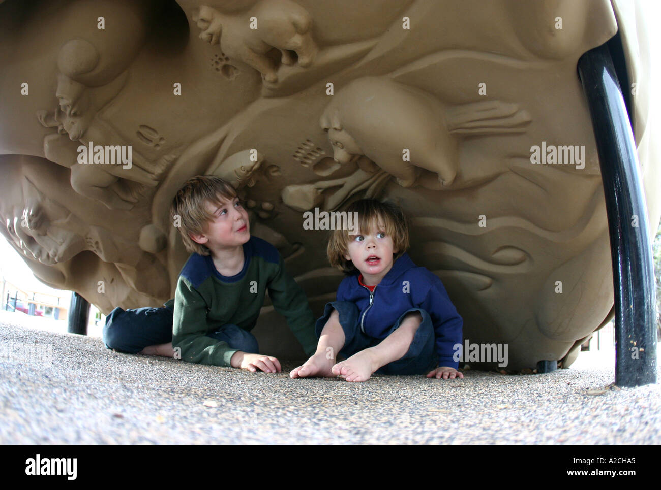 children hiding outdoors Stock Photo - Alamy