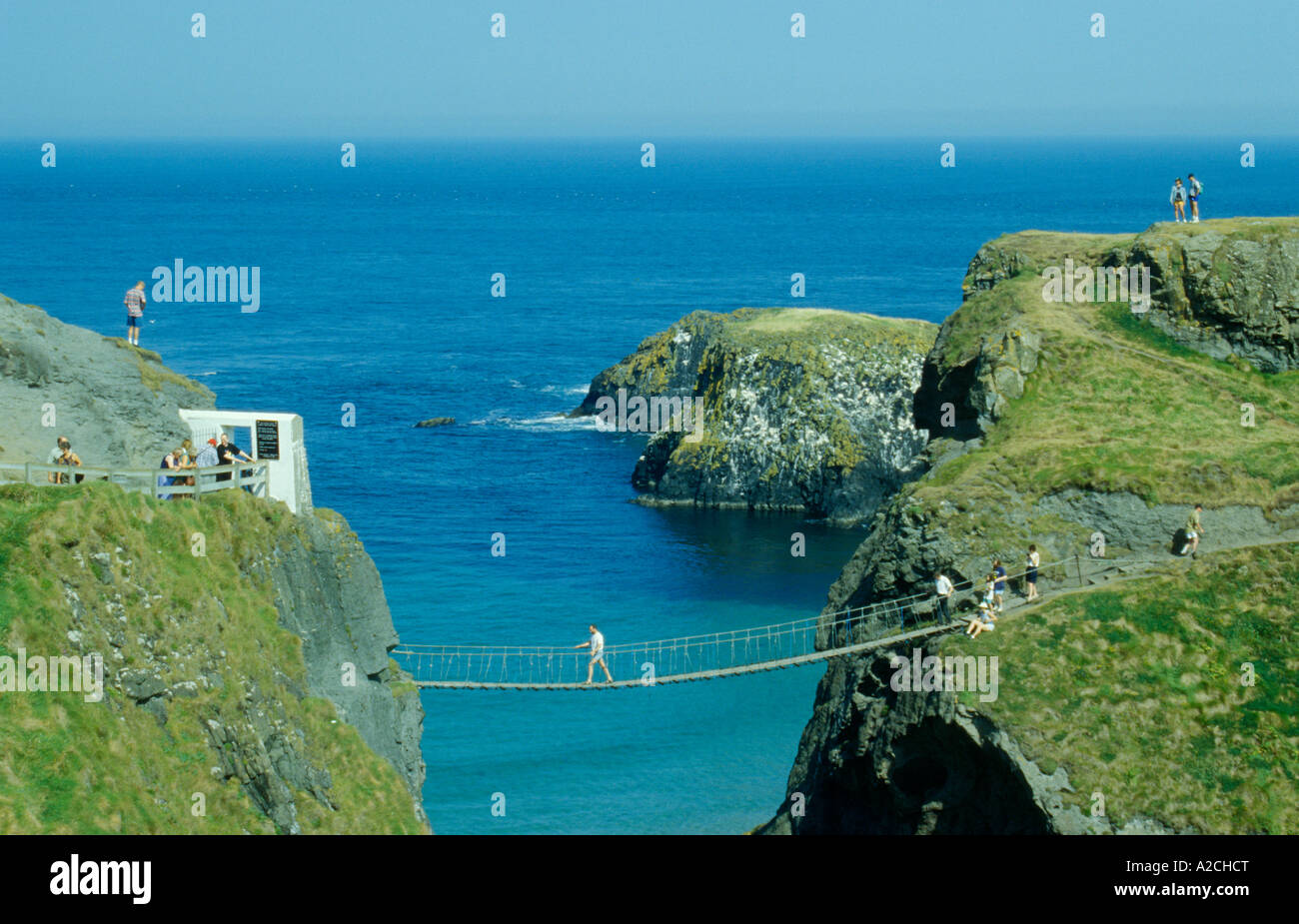 Carrick-a-Rede Island and Rope Bridge at the Causeway Coast in County ...
