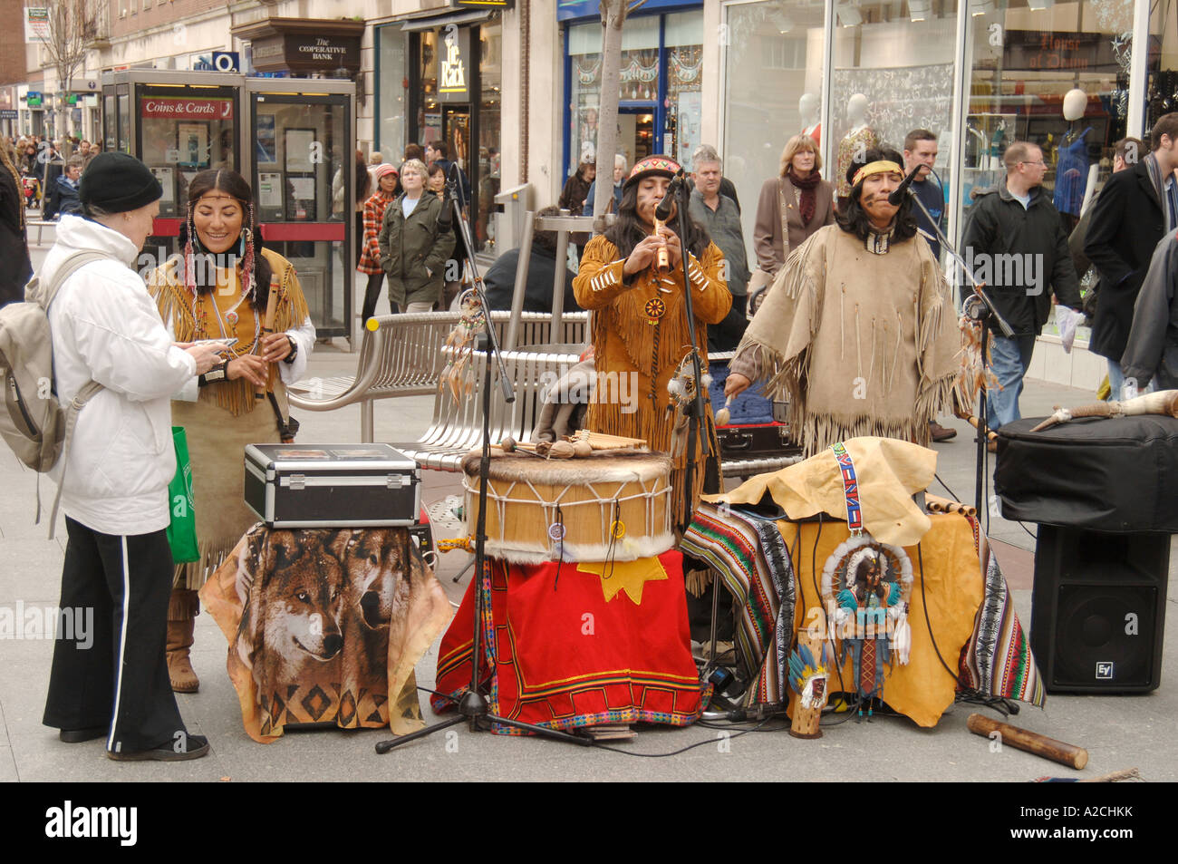 Exeter Street Buskers Stock Photo - Alamy