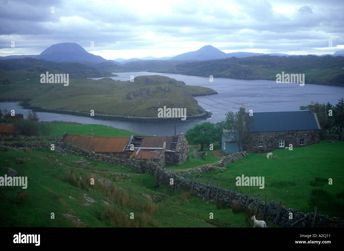 Croft and Scottish loch Stock Photo - Alamy