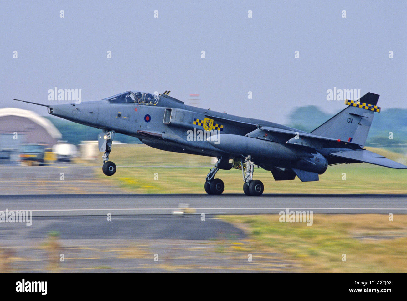 RAF Jaguar GR1A ground attack aircraft landing Stock Photo - Alamy