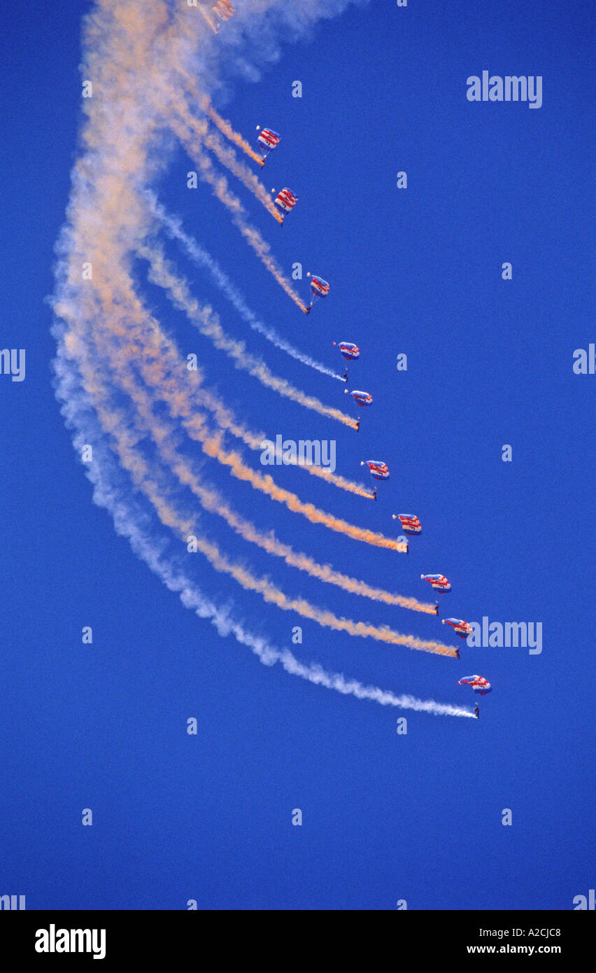 RAF Falcons Parachute team display Stock Photo - Alamy