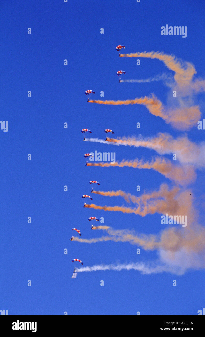 RAF Falcons Parachute team display Stock Photo - Alamy