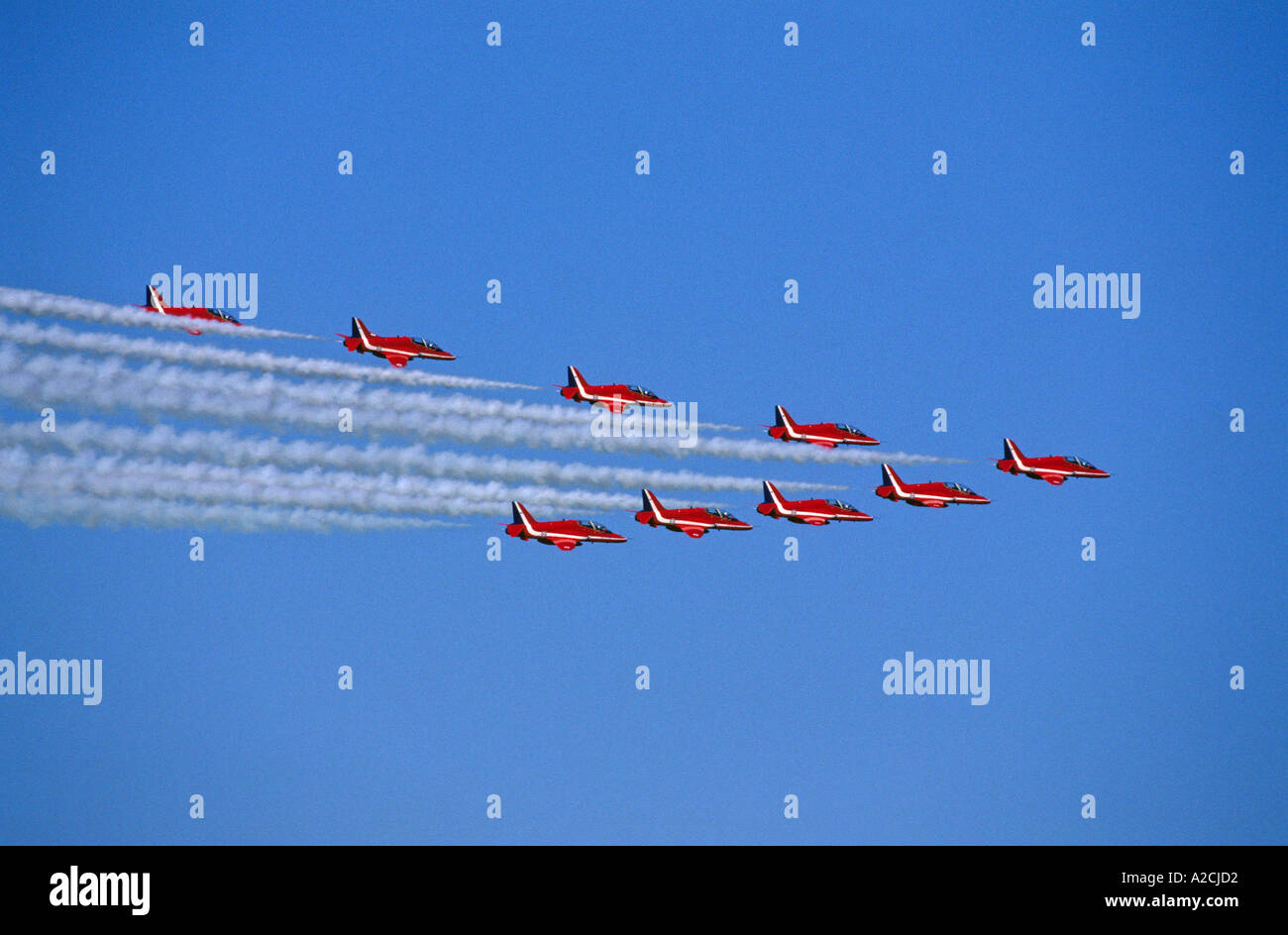 RAF Red Arrows formation display Stock Photo - Alamy