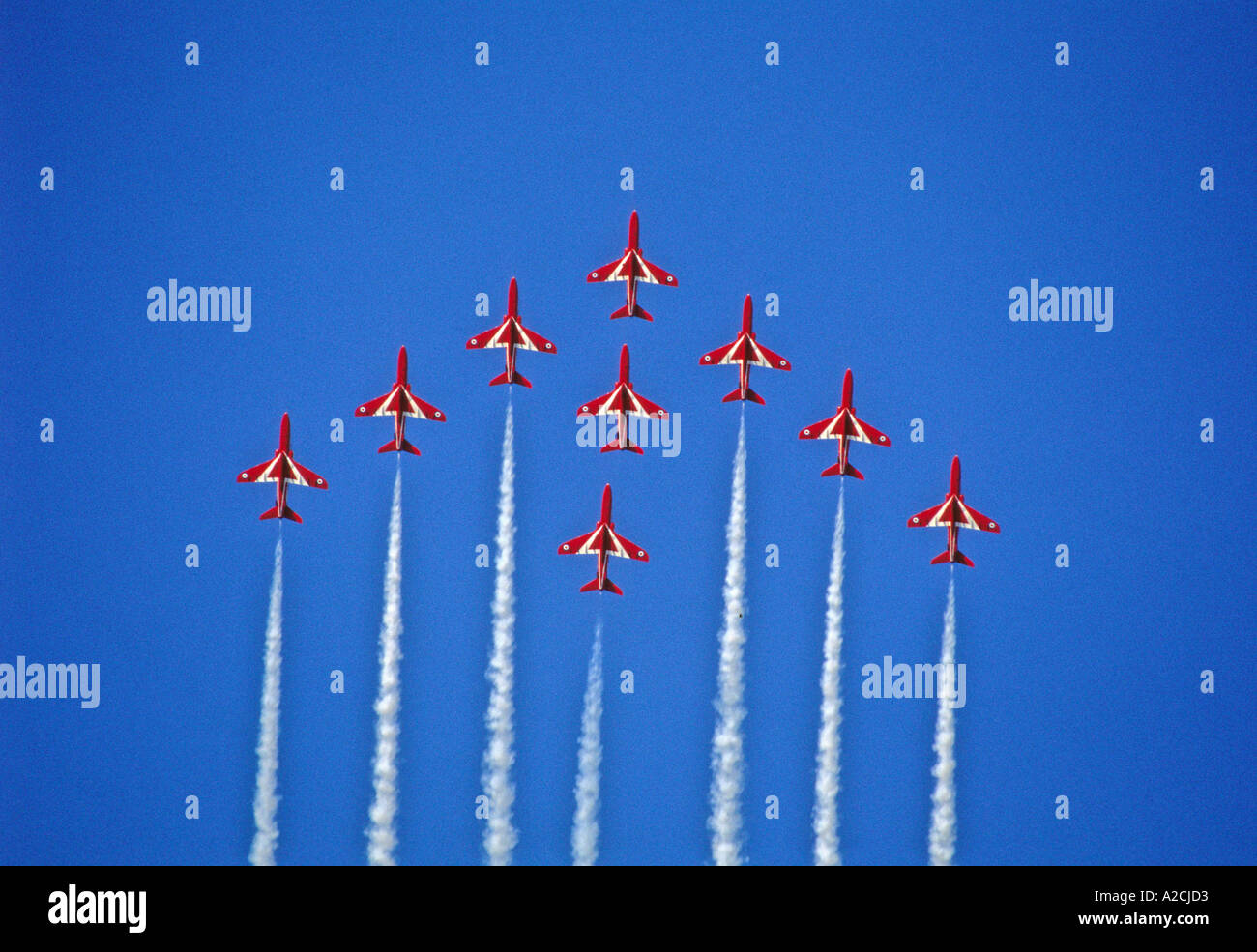 RAF Red Arrows formation display Stock Photo - Alamy