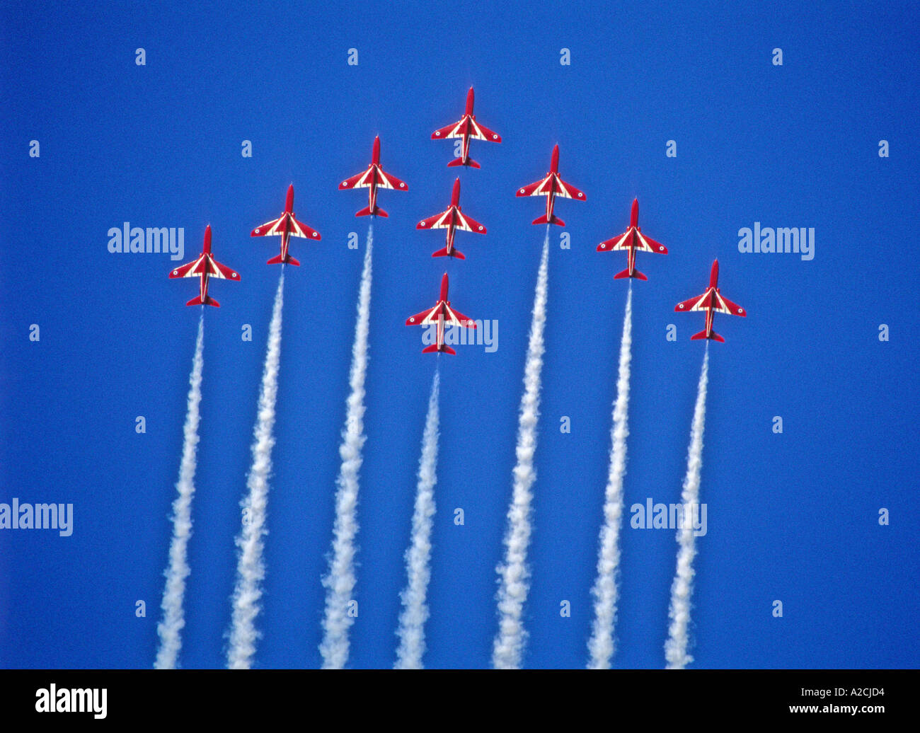 RAF Red Arrows formation display Stock Photo - Alamy