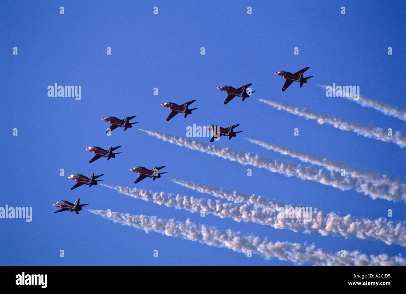 RAF Red Arrows formation display Stock Photo - Alamy