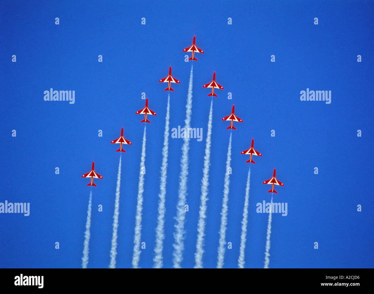 RAF Red Arrows formation display Stock Photo - Alamy