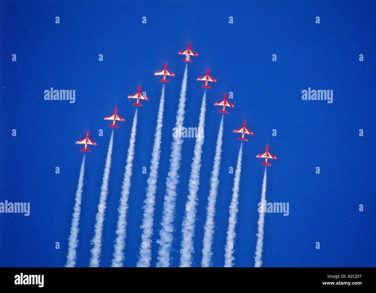 RAF Red Arrows formation display Stock Photo - Alamy