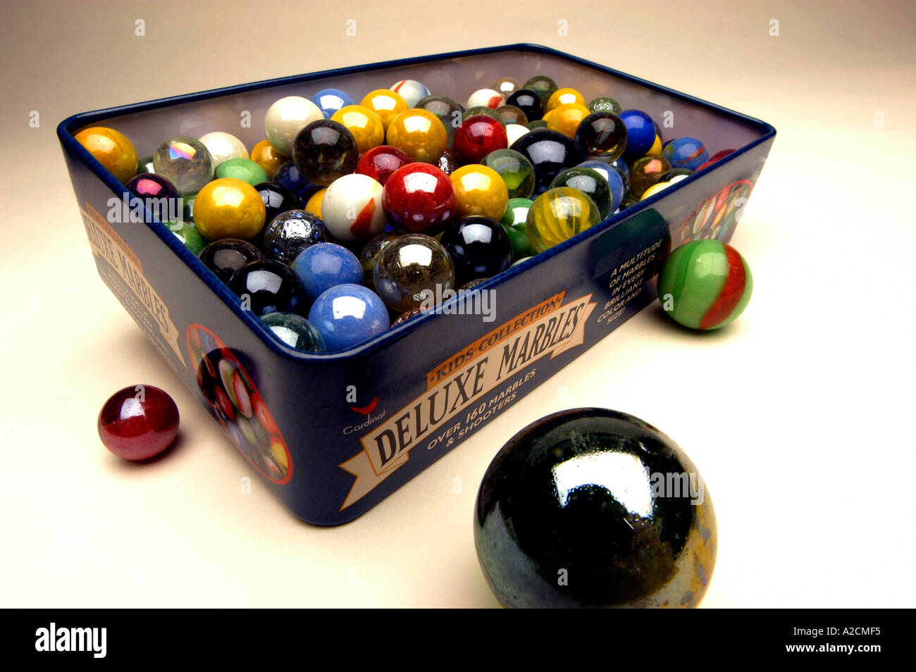 Assortment of marbles in box Stock Photo - Alamy