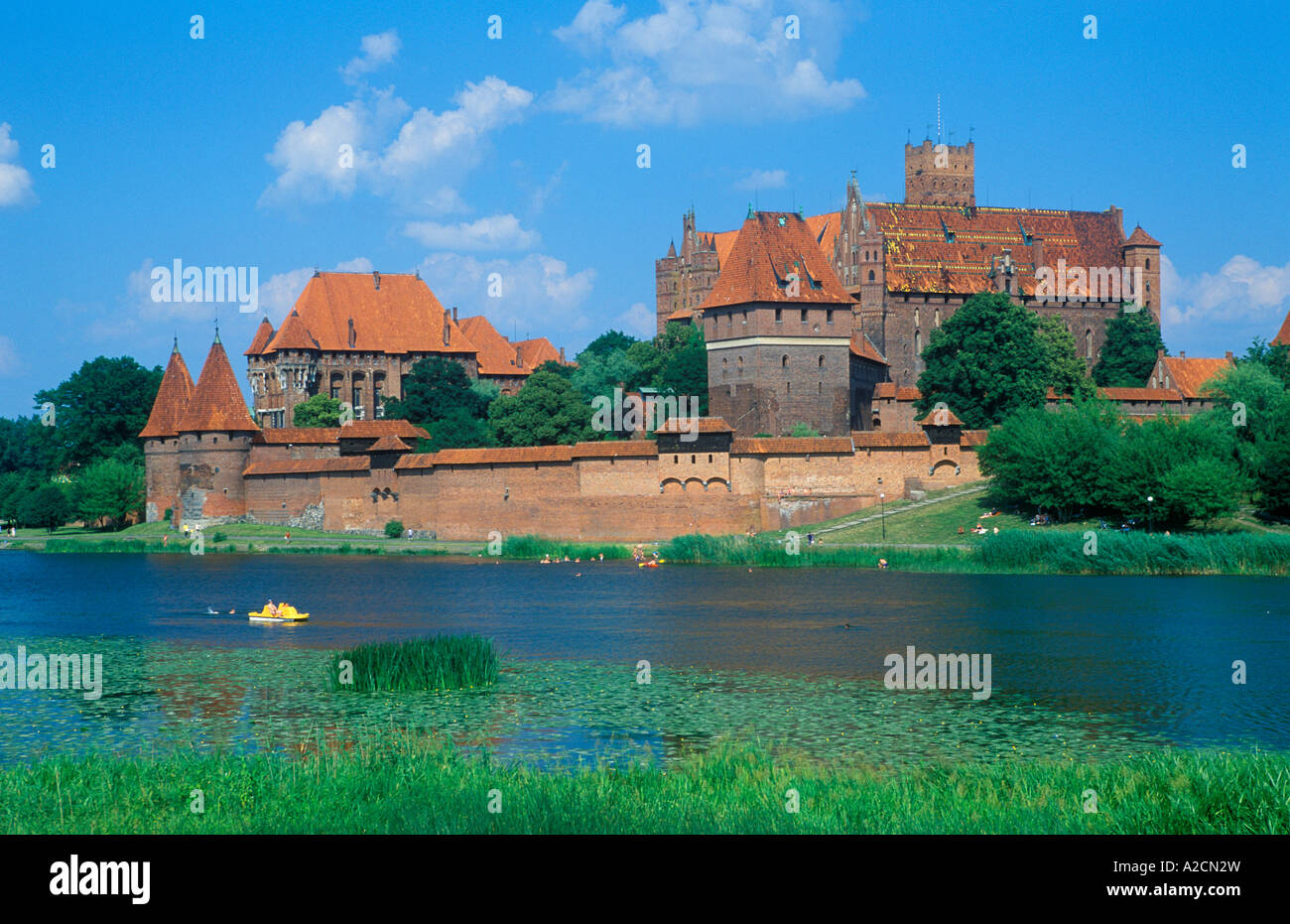 Malbork Castle at the River Nogat in Poland Stock Photo - Alamy