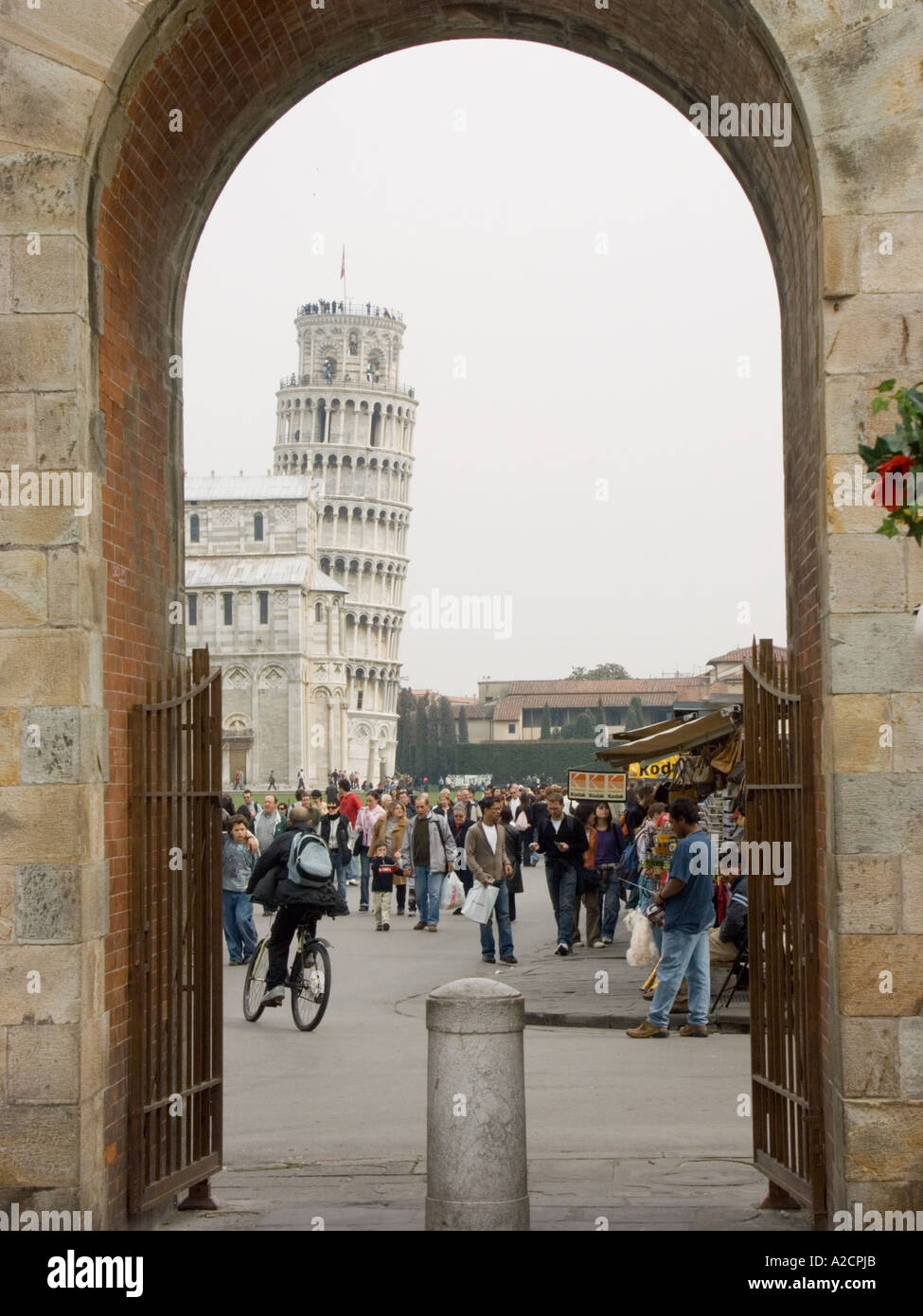 Arch Archway and Leaning Tower Pisa Italy Stock Photo - Alamy