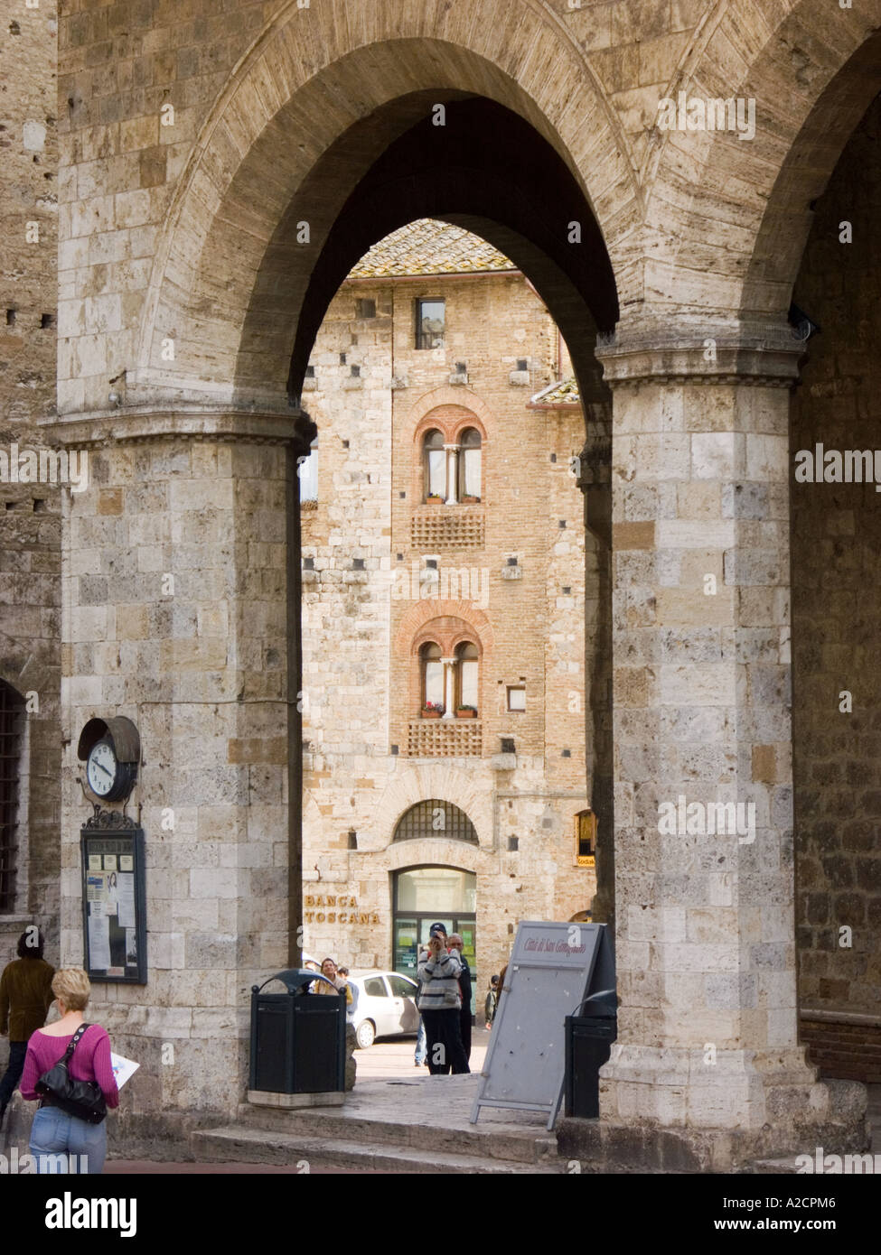 Stone Architecture Arches Archway in Sangimignano Tuscany Italy Stock ...