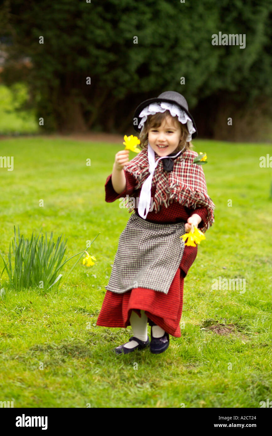 Young Girl in Welsh National Costume Welsh Culture Wales Stock Photo ...