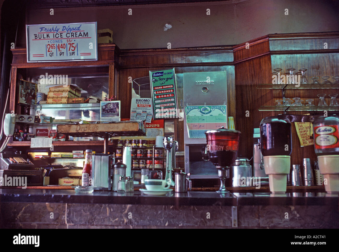 "Counter of diner "Greenwich Village" Manhattan "New York", USA Stock ...