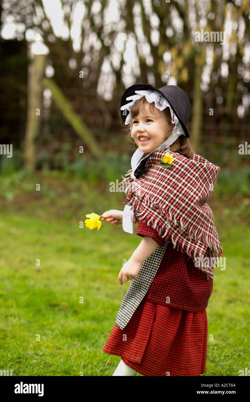 Young Girl in Welsh National Costume Welsh Culture Wales Stock Photo ...