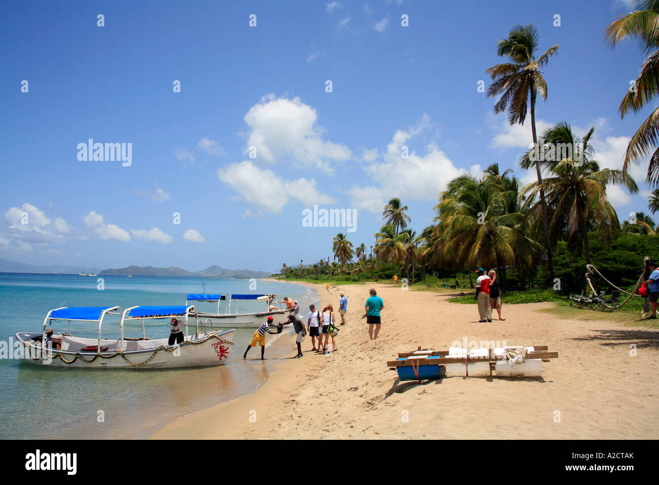 Pinneys Beach at Nevis in the Caribbean Stock Photo - Alamy