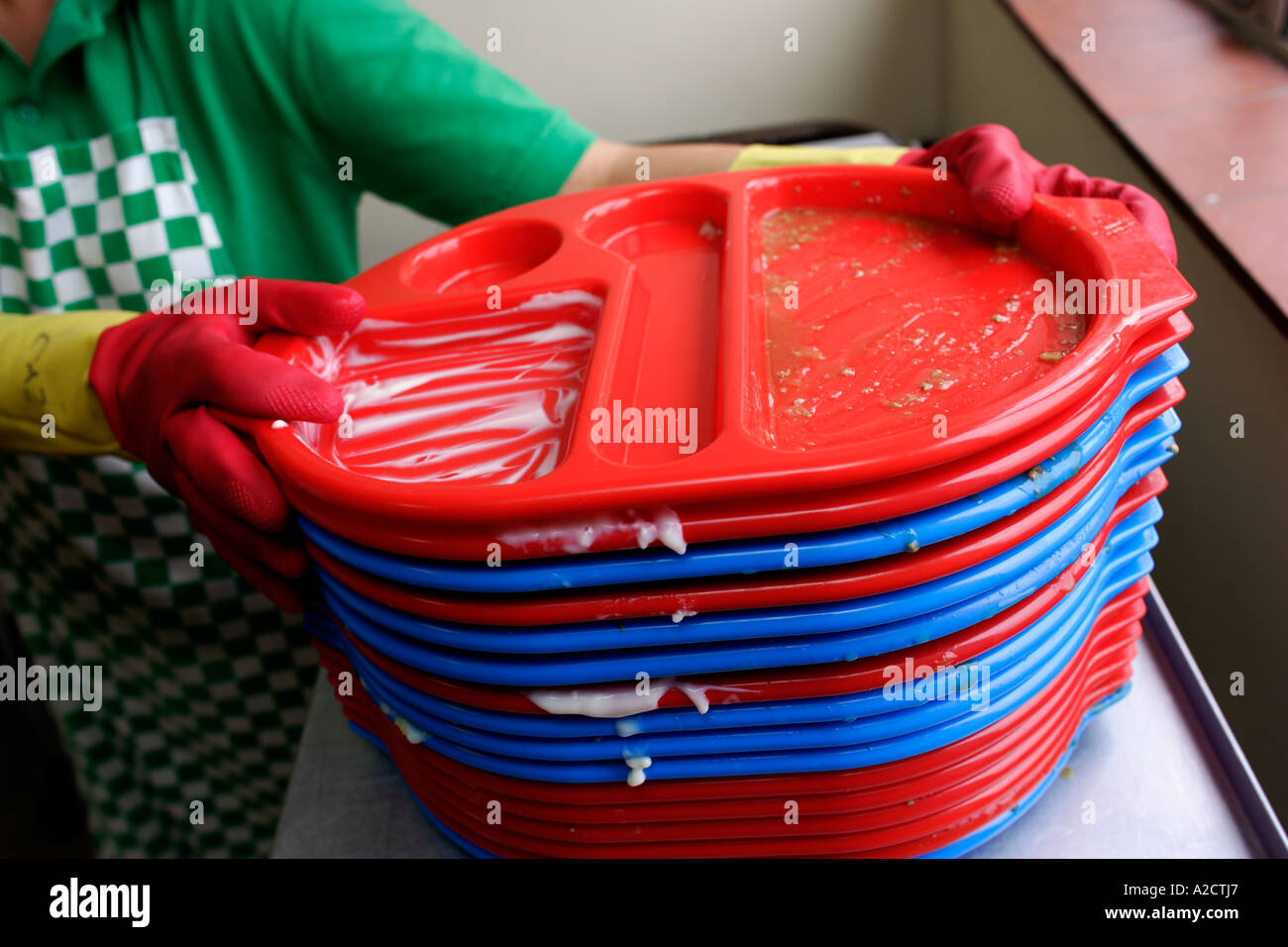 Stacked dirty plates hi-res stock photography and images - Alamy