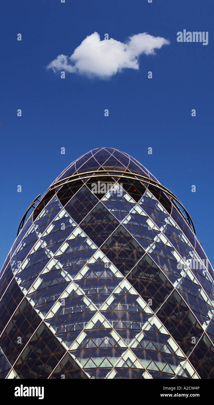 Single Cloud above Swiss Re building Gherkin St Mary Axe London Stock ...